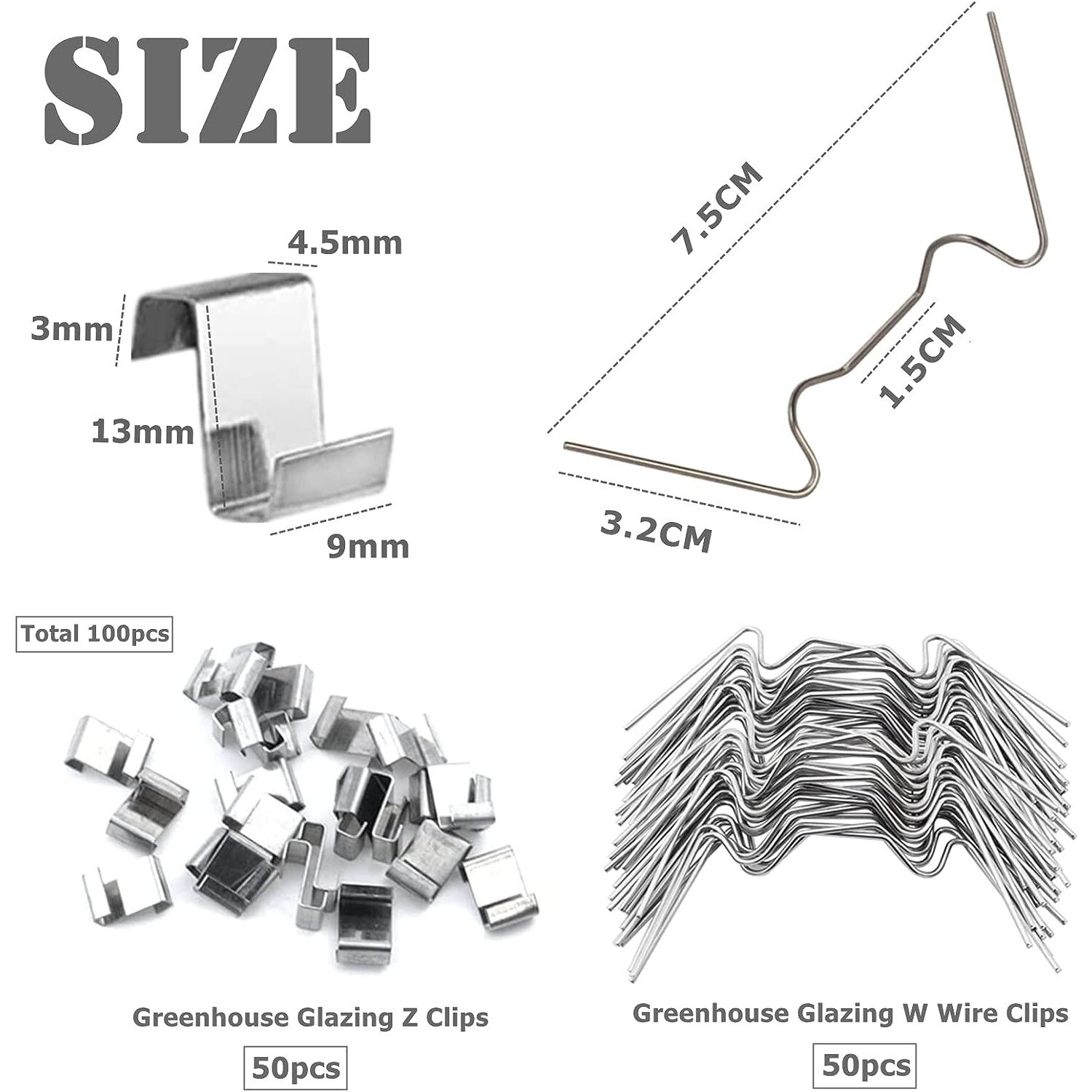 Set 100 cleme pentru solar, SUNMOSTAR, Inox, Argintiu - eMAG.ro