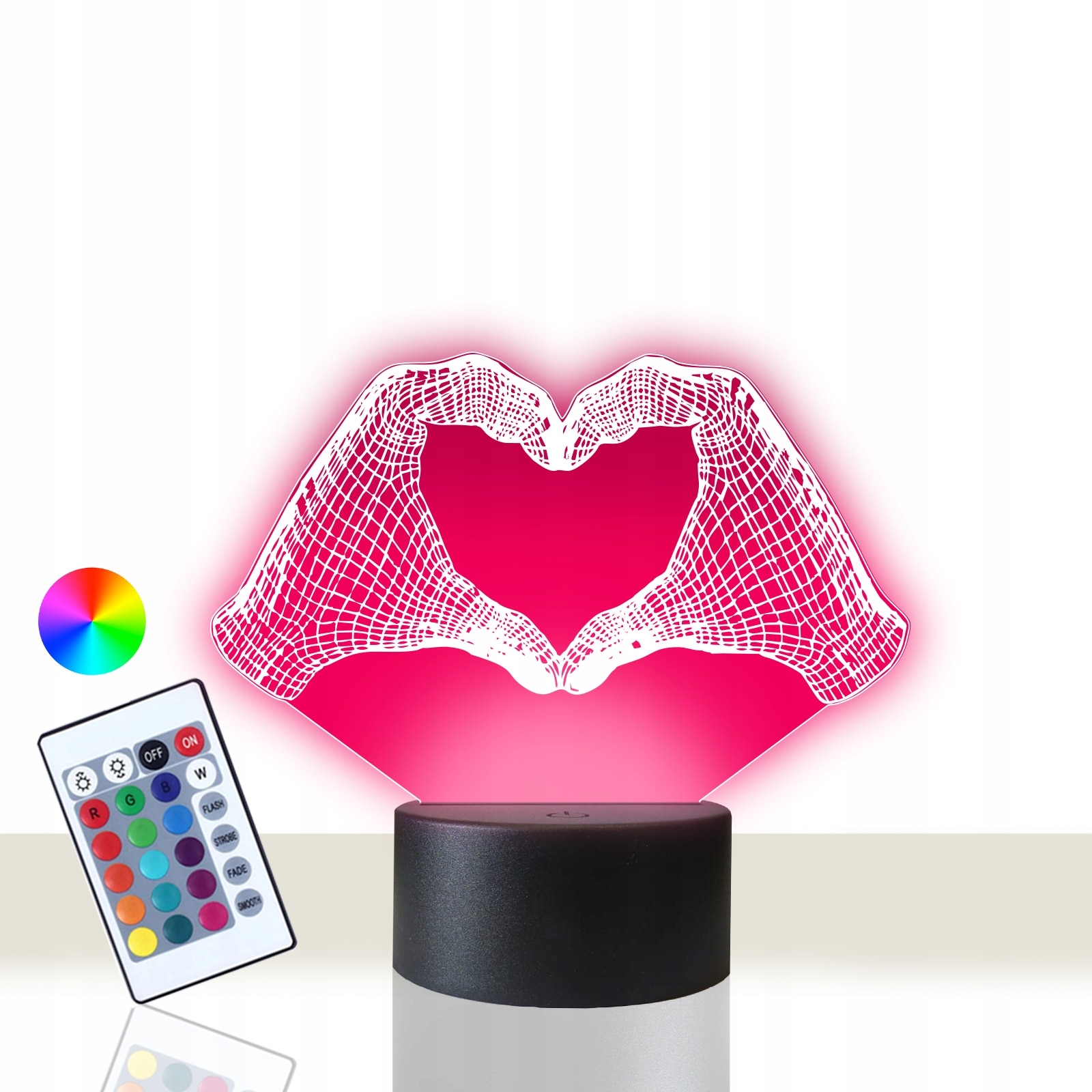 Lampa de noapte, LED, Inima, 16 culori, Plexido - eMAG.ro