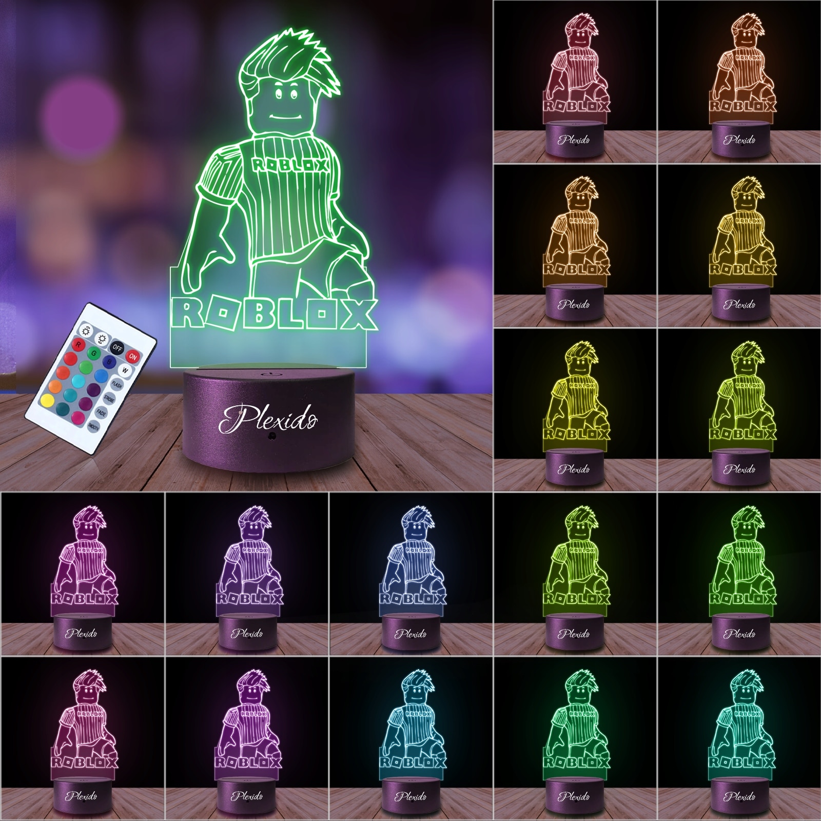 Lampa de masa 3D cu LED-uri, 16 culori, Roblox - eMAG.ro