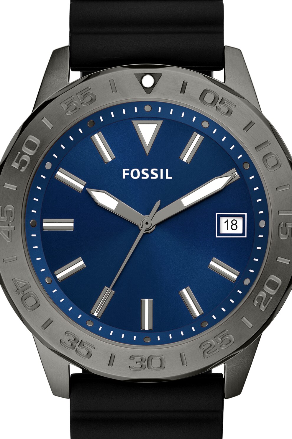 Fossil, Ceas quartz cu o curea de silicon, Negru - eMAG.ro