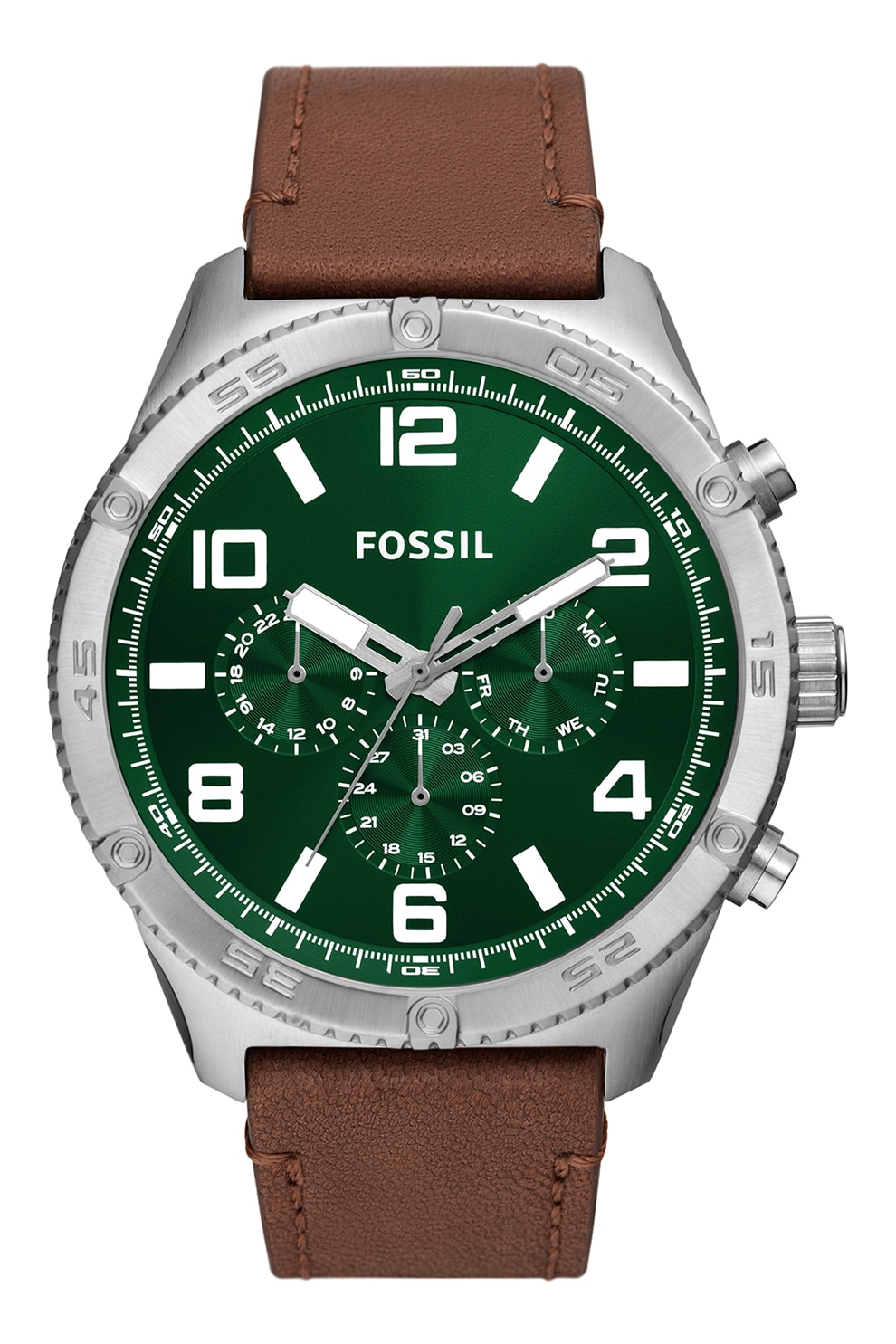 Fossil, Кварцов часовник с кожена каишка, Кафяв - eMAG.bg