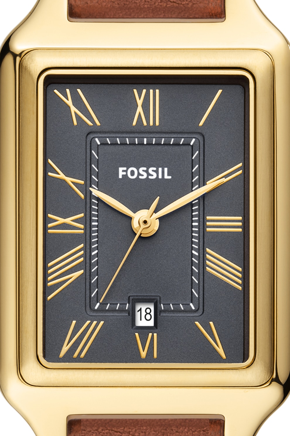 Fossil, Часовник с кожена каишка, Кафяв - eMAG.bg