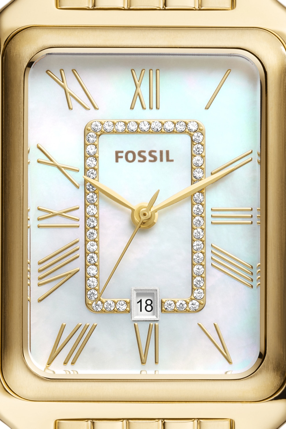 Fossil, Часовник със седефен циферблат, Златист - eMAG.bg