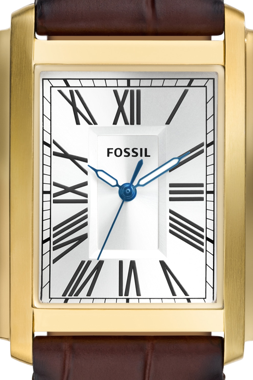 Fossil, Ceas cu o curea de piele si trei indicatori, Maro inchis - eMAG.ro