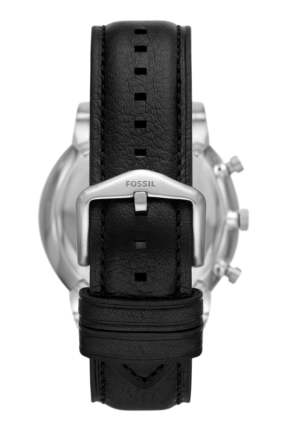 Fossil, Ceas cronograf cu o curea de piele, Negru - eMAG.ro