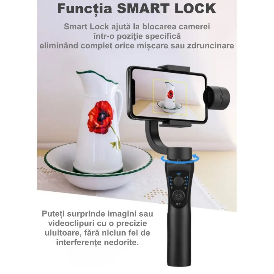 Stabilizator Imagine Gimbal Reiy pentru Telefon (IOS & Android) sau ...