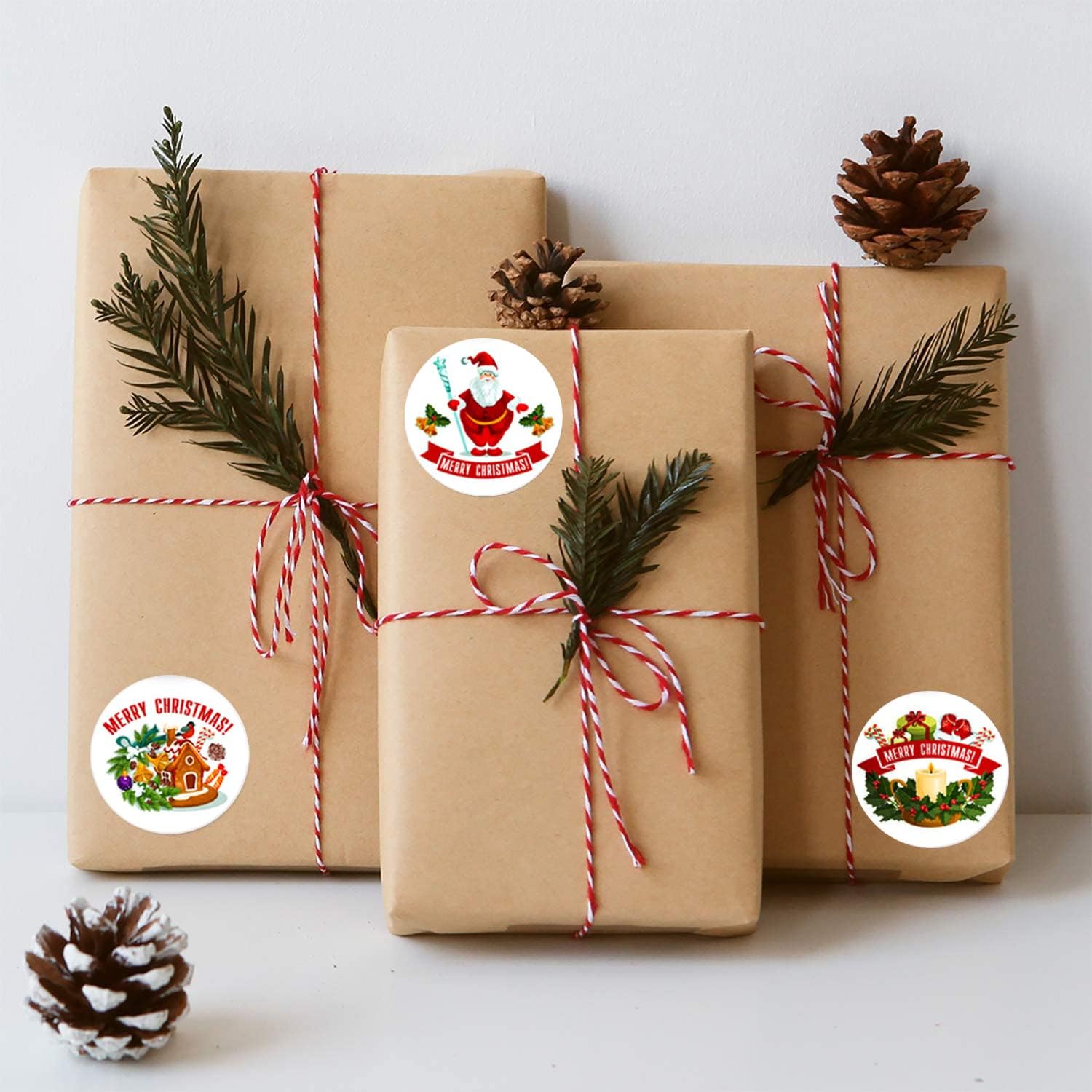 Set 500 etichete autoadezive, 2.5cm, Eticheta decorativa de Craciun ...