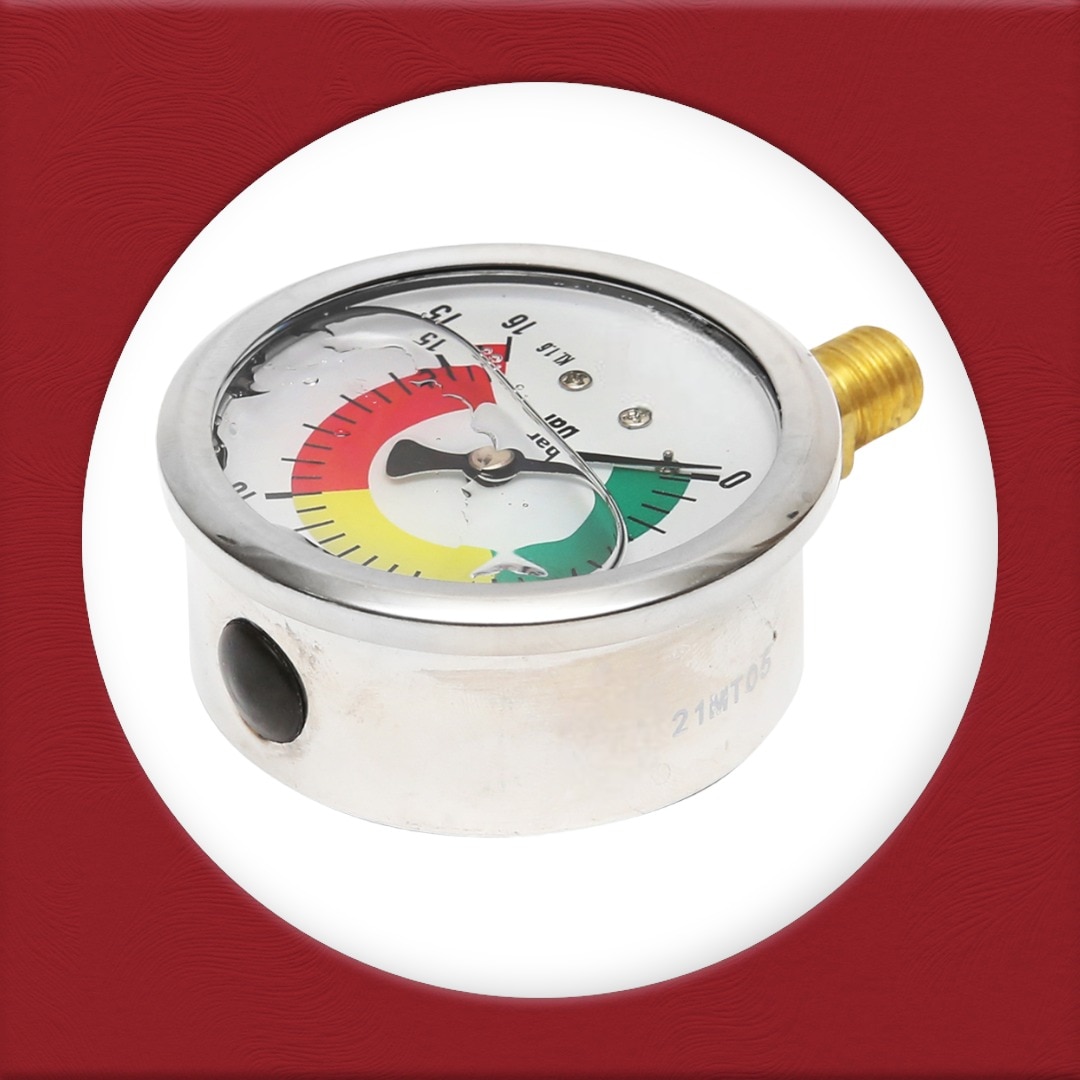 Manometru utilizat la indicarea presiunii in sistem, culoare argintiu ...