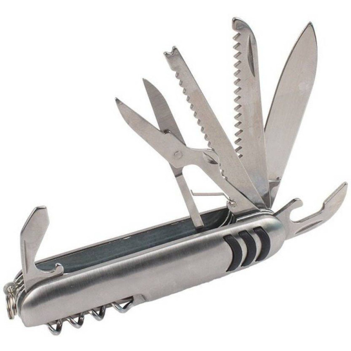 Briceag Multifunctional, Kit supravietuire 15 functii, Argintiu, 11 cm ...