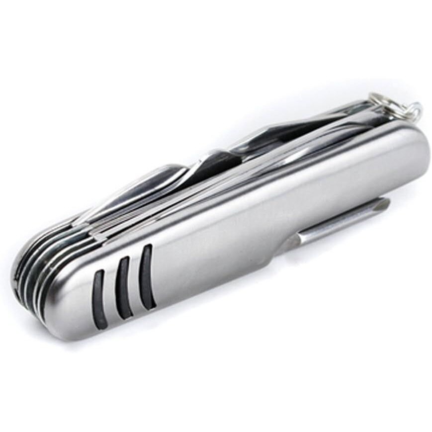 Briceag Multifunctional, Kit supravietuire 15 functii, Argintiu, 11 cm ...