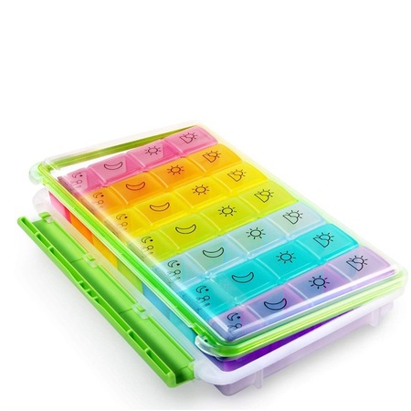 Organizator pentru pastile Sunmostar, Plastic, Multicolor - eMAG.ro