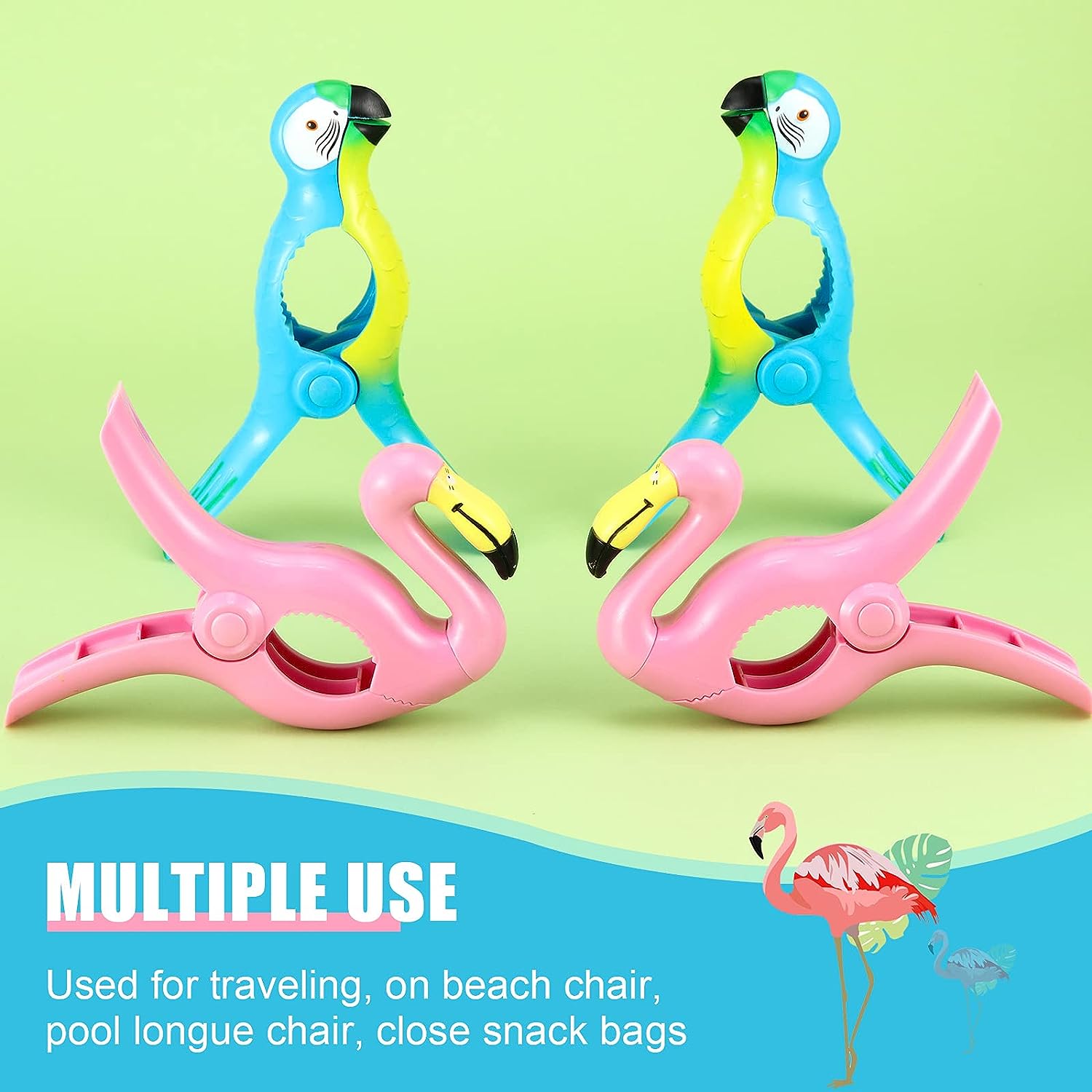 Set 4 carlige pentru prosoape de plaja Sunmostar, Plastic, Multicolor ...