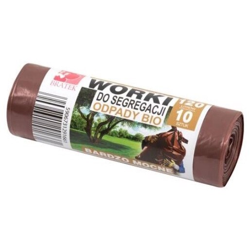 Saci de gunoi, pentru deseuri bio, Bratek, Maro, 120 l, 10 buc - eMAG.ro