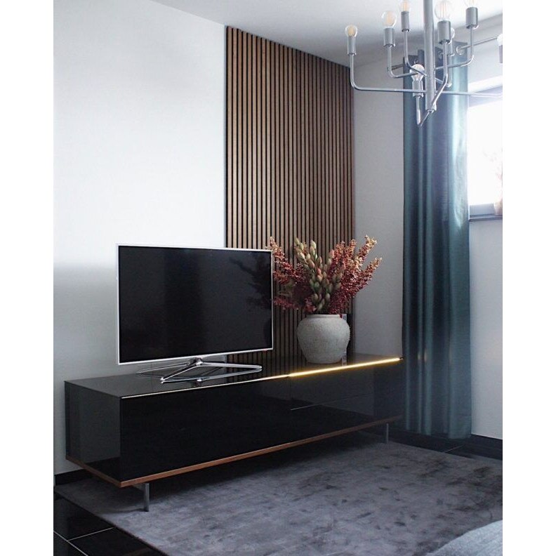 Set 3 bucati Riflaj decorativ PREMIUM de tip Panou Acoustic, Stejar Natur Saragossa, MDF, 260x40 ...