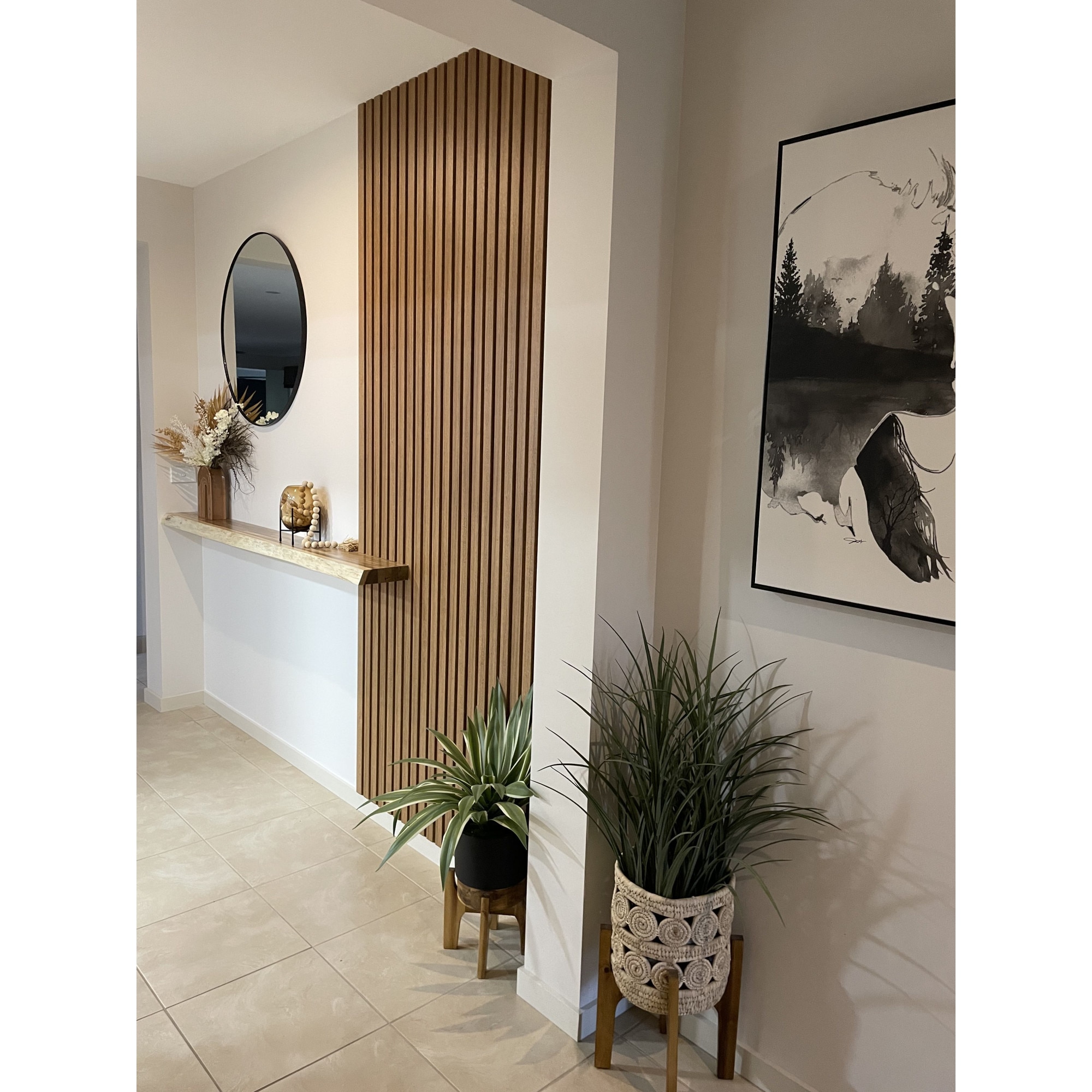 Set 3 bucati Riflaj decorativ PREMIUM de tip Panou Acoustic, Stejar Natur Saragossa, MDF, 260x40 ...