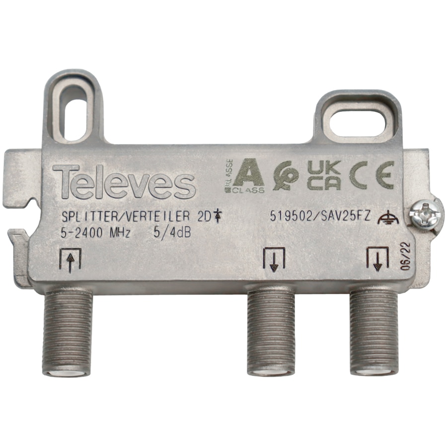 Splitter, Televes, 1intrare/2iesiri, 5-2400MHz, 5/4dB - eMAG.ro