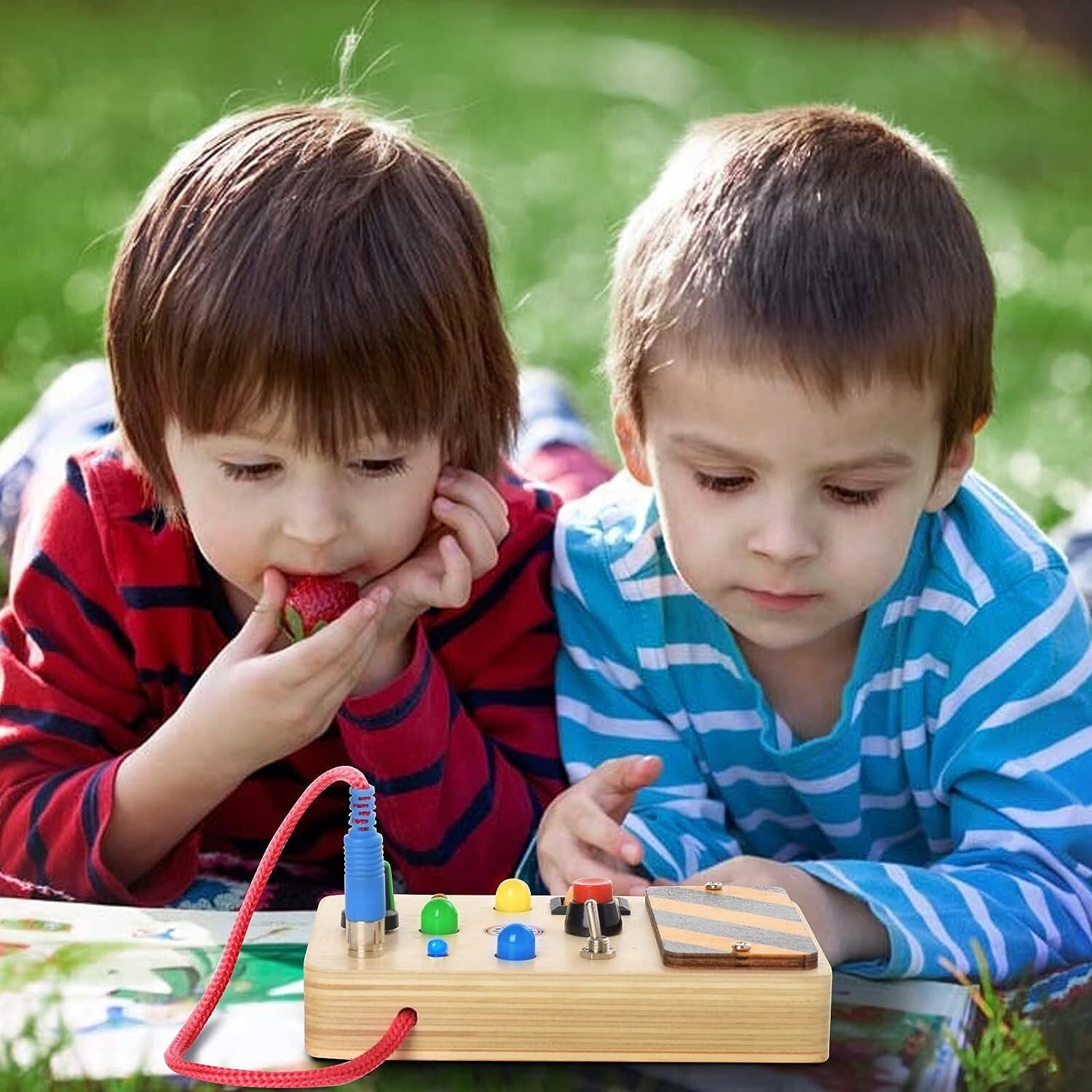 Placa senzoriala Busy Board activitati Montessori cu lumini LED si ...