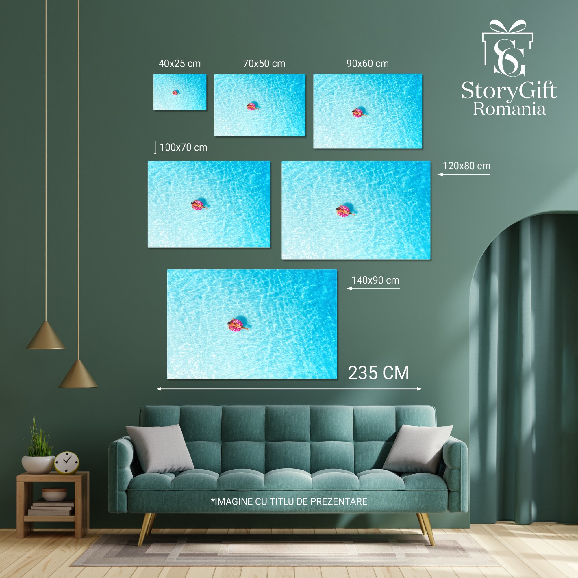 Vászonfestmény óceán, napfény, víz, kóla, fürdőruha, tarka 120x80 - eMAG.hu