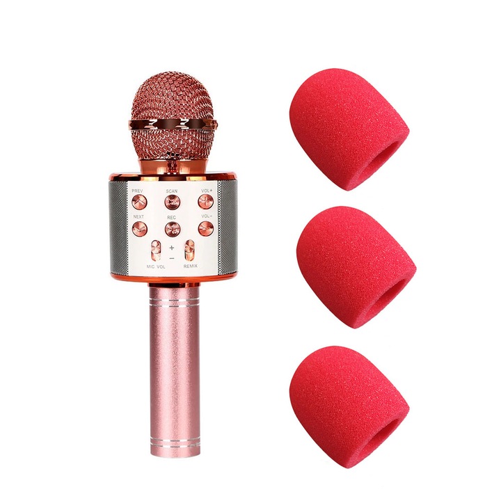 Microfon karaoke de copii wireless, Yefound®, Portabil, Boxa integrata ...