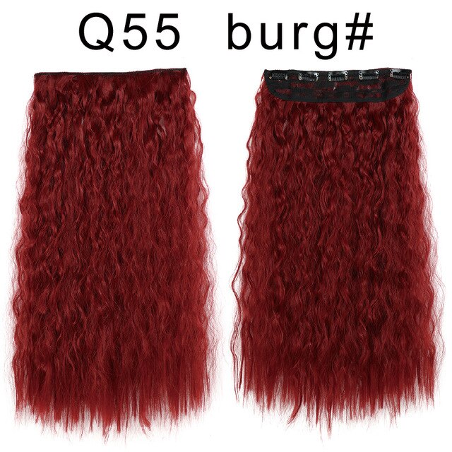 Extensii par Visinii, crete, cu 5 clipsuri, 60 cm, Animis Beauty ...