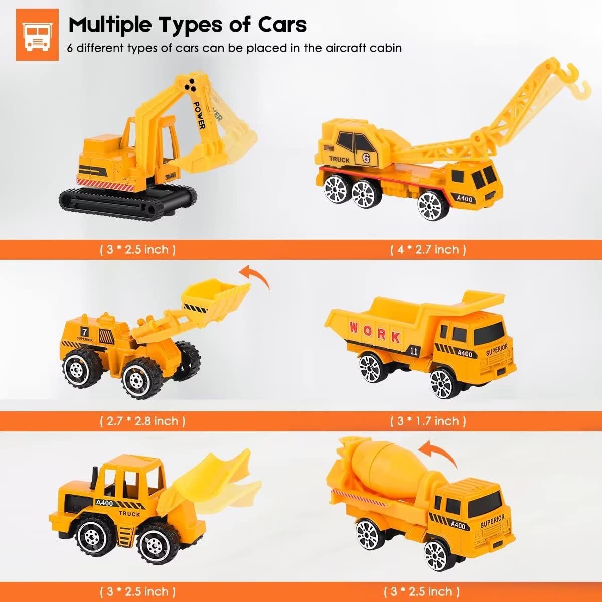 Set Avion Interactiv de Jucarie cu 6 Vehicule si Semne de Circulatie ...