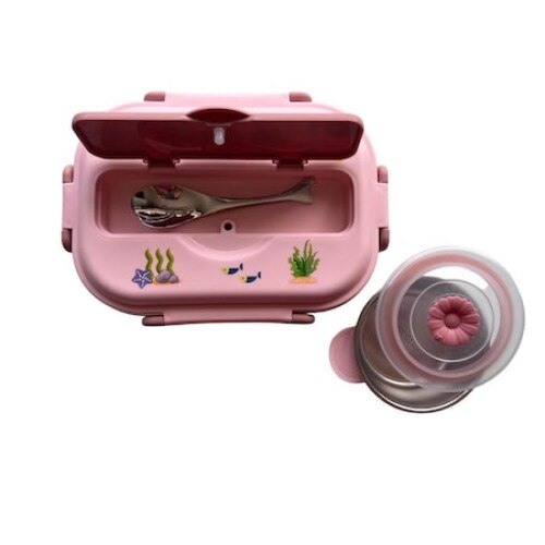 Caserola pranz/mancare compartimentata pentru copii inox cu bol pentru ...