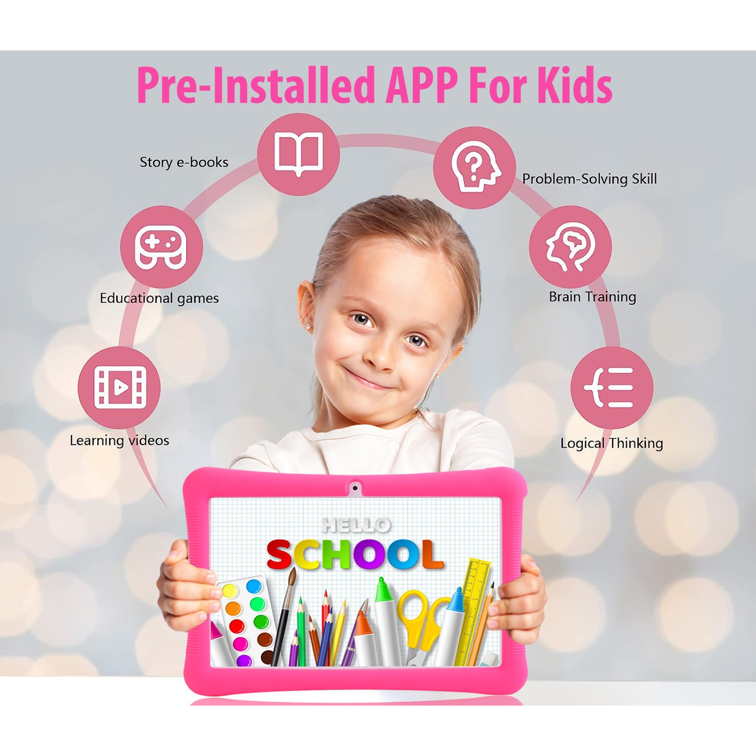 Tableta pentru copii de 10 inch, marca LULUGTI, cu Android 11, 4 GB RAM ...