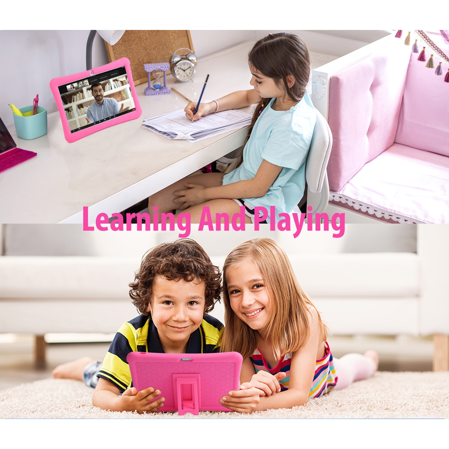 Tableta pentru copii de 10 inch, marca LULUGTI, cu Android 11, 4 GB RAM ...