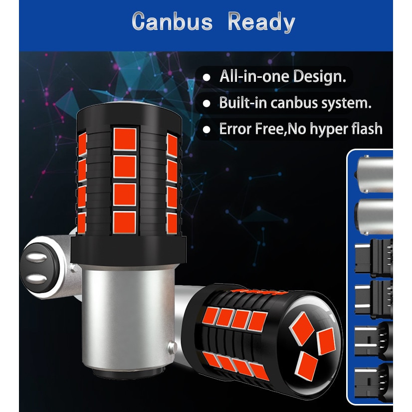 Set de 2 becuri led auto Xentech Light P21w/5w 27 SMD canbus pozitie cu ...