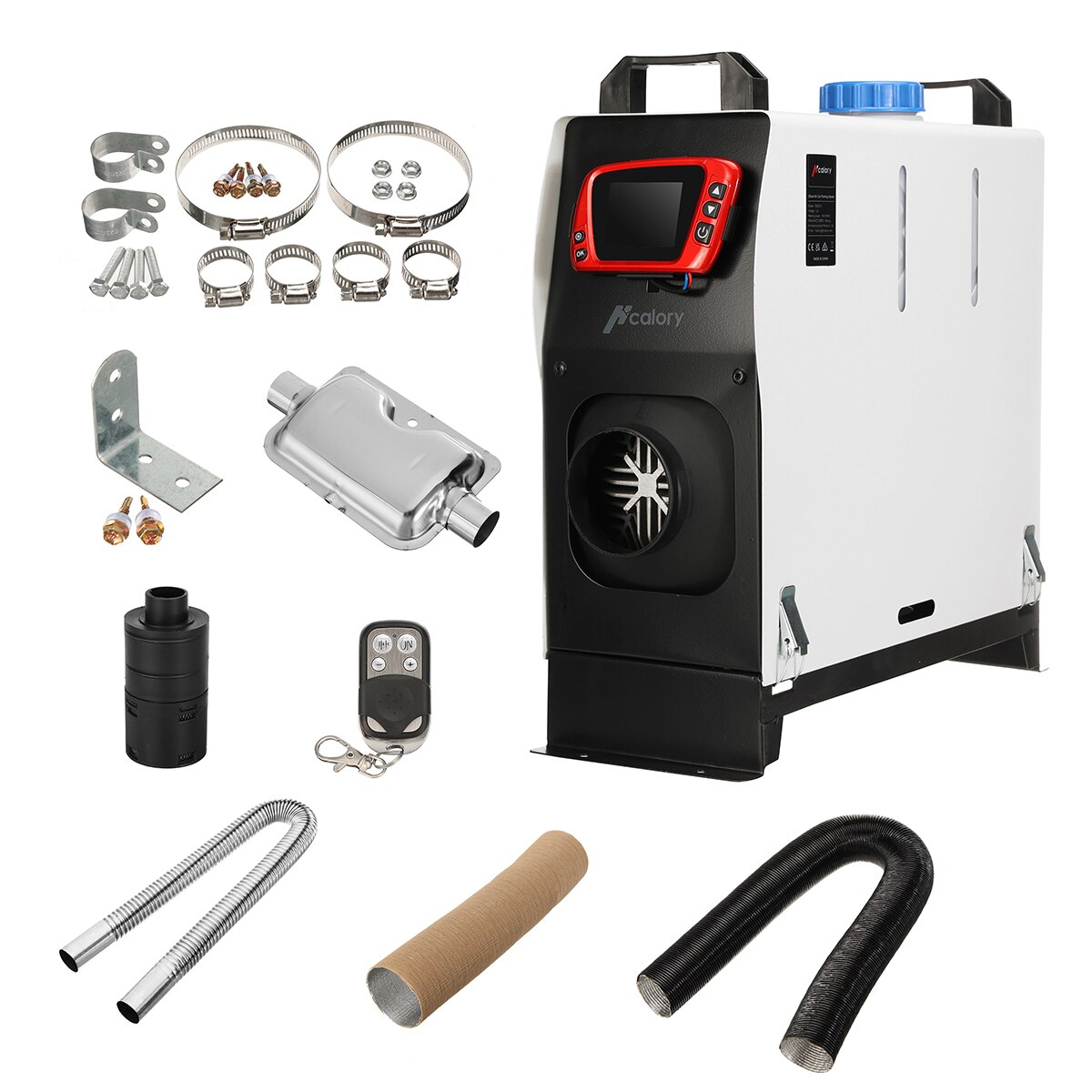 Incalzitor auto, calorii, LCD, telecomanda rosie, negru - eMAG.ro