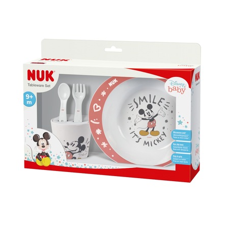Set servire masa copii Mickey Mouse, Nuk, Polipropilena/TPE, 9 ...