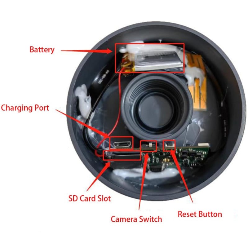 Sticla cu Camera Spion iUni IP48, Wi-Fi, Full HD, Senzor de miscare ...