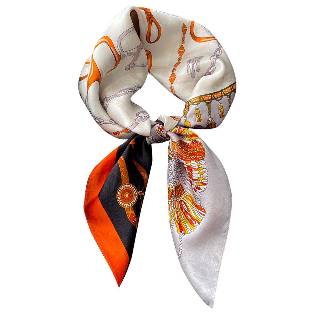 Esarfa dama, longziming, Satin, Multicolor - eMAG.ro