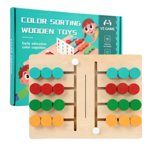 Puzzle din lemn Montessori cu diapozitive, Joc de logica, 36 piese ...