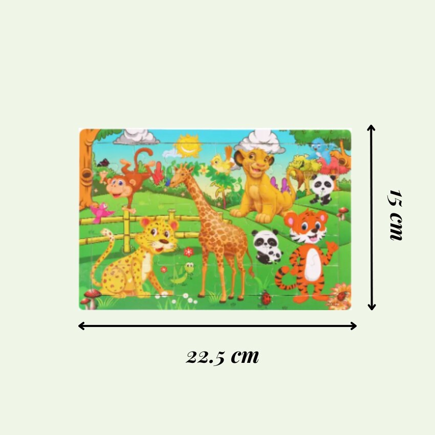 Puzzle din lemn pentru copii prescolari 30 piese, Montessori, Animale ...