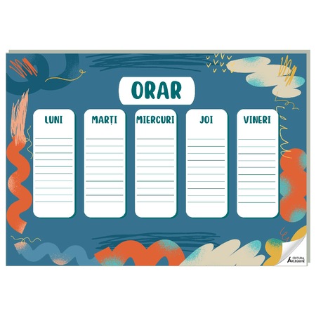 Orar scolar Abstract carton dublu cretat mat 350gr/mp - eMAG.ro