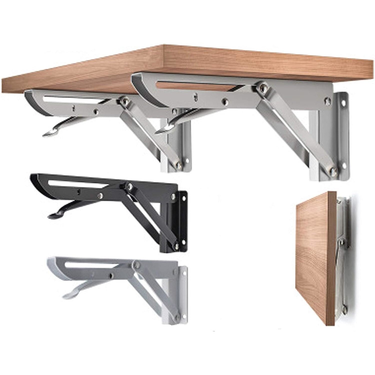 Suport raft pliabil, Jormftte, Inox, 250mm, Argintiu - eMAG.ro