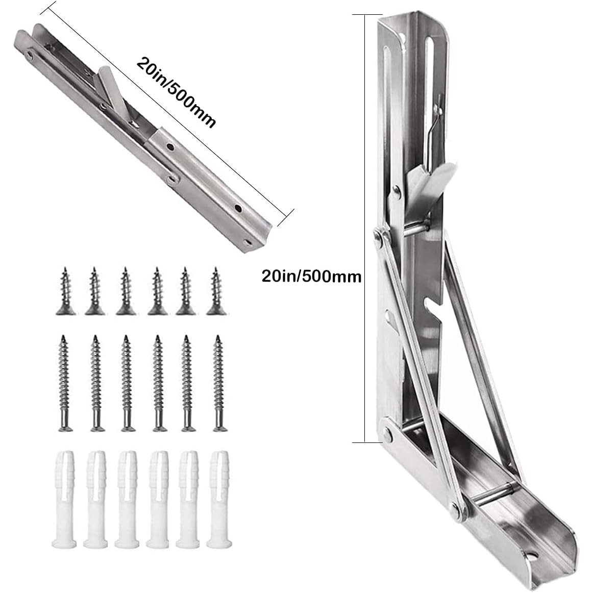 Suport raft pliabil, Jormftte, Inox, 500mm, Argintiu - eMAG.ro