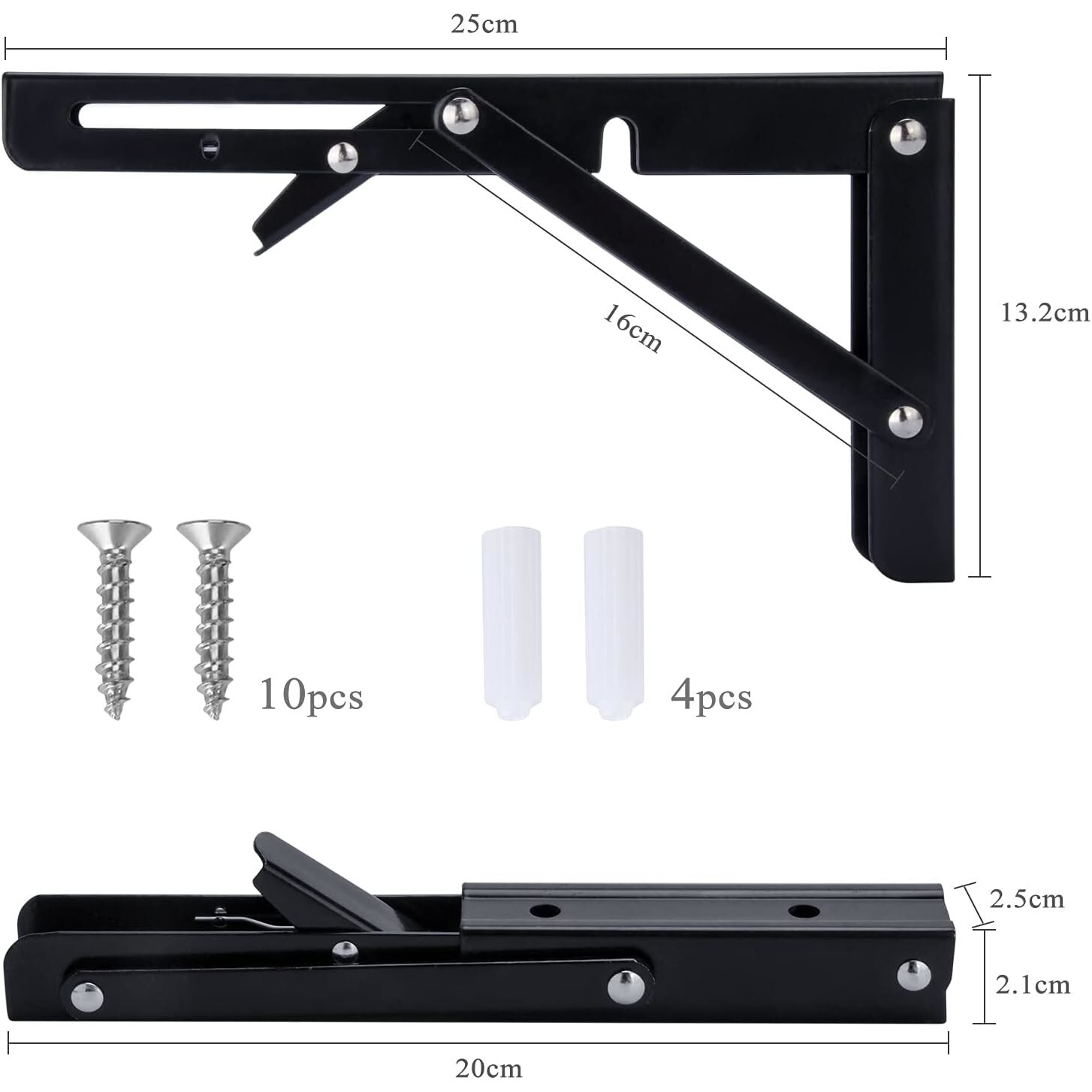 Suport raft pliabil, Jormftte, 250 mm, Negru - eMAG.ro