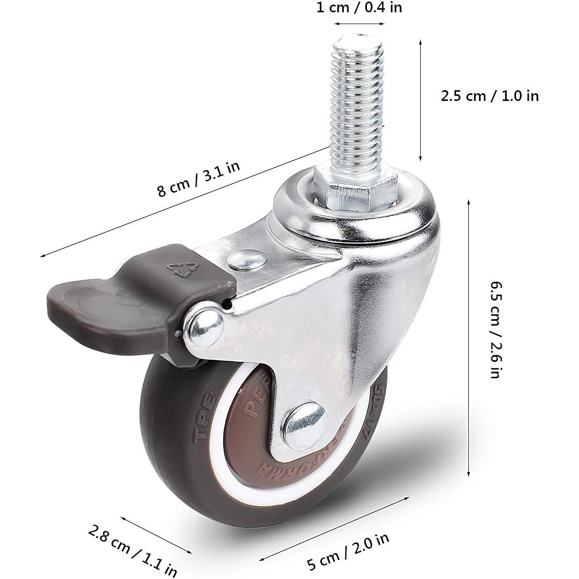 Set 4 rotile pentru mobila, Sunmostar, Capacitate de incarcare 40 kg ...