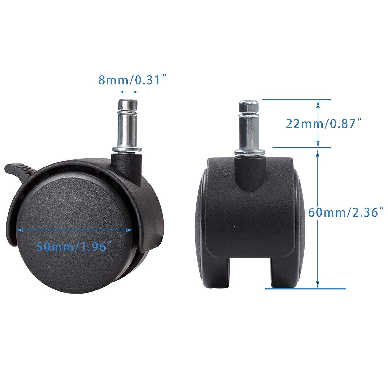 Set 5 Roti pentru mobilier, Jormftte, Nylon, 50mm, Negru - eMAG.ro