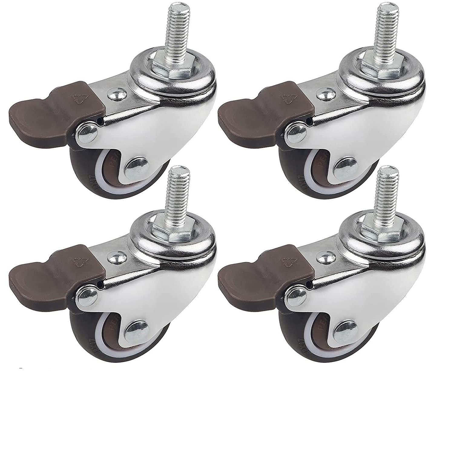 Set 4 Roti pentru mobilier, Jormftte, 38mm, M8 x 20mm, Argintiu - eMAG.ro