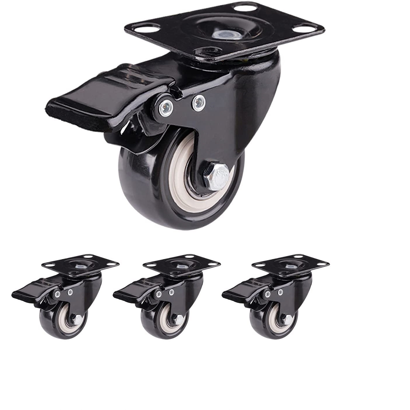 Set 4 Roti pentru mobilier, Jormftte, 50mm, Negru - eMAG.ro