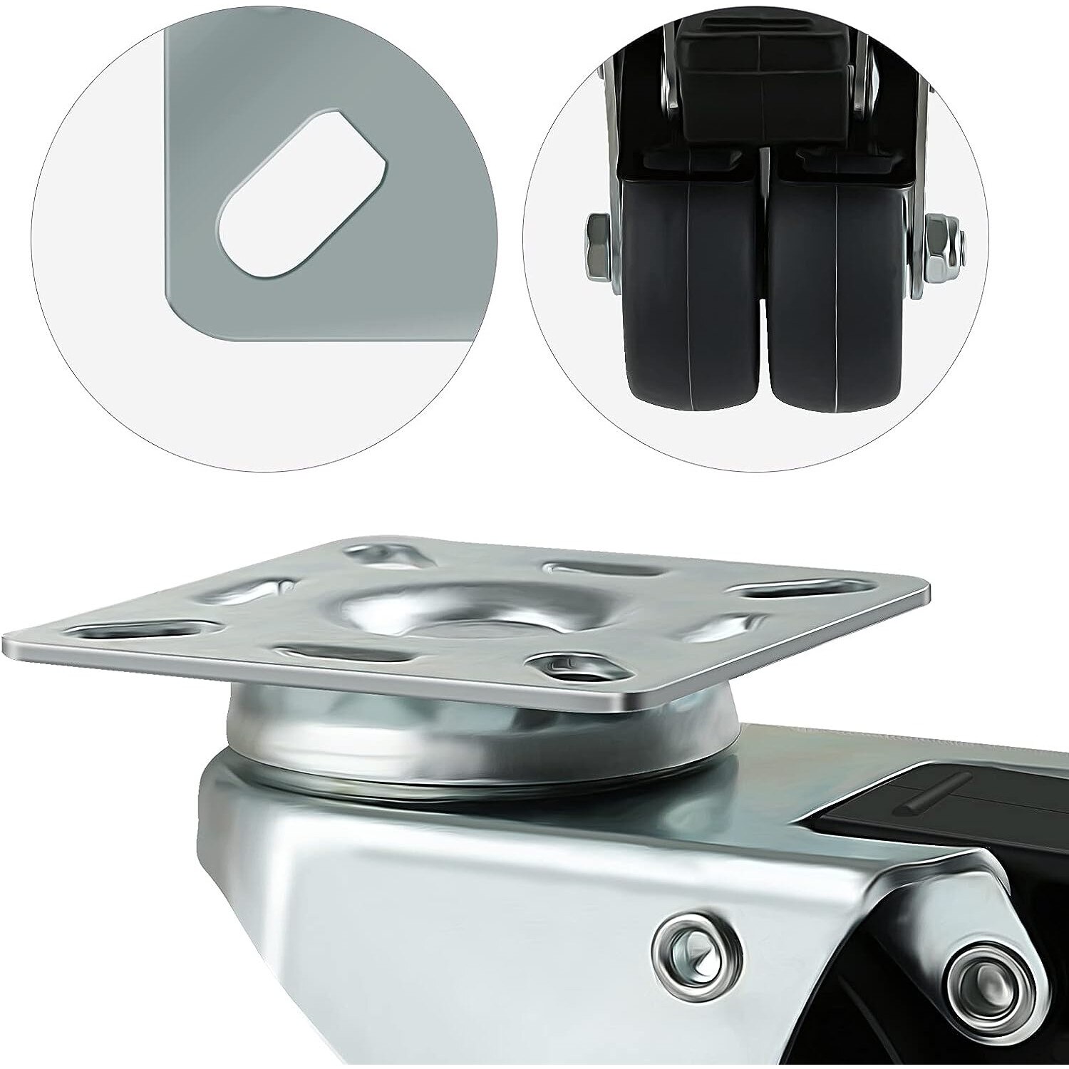 Set 4 Roti pentru mobilier, Jormftte, Argintiu - eMAG.ro