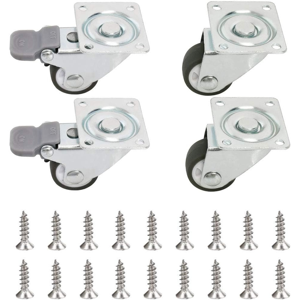 Set 4 Roti pentru mobilier, Jormftte, 25mm, Argintiu - eMAG.ro