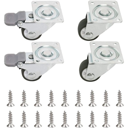 Set 4 Roti pentru mobilier, Jormftte, 25mm, Argintiu - eMAG.ro