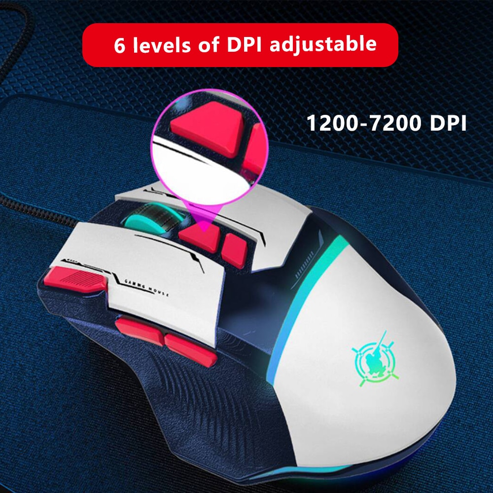 Mouse gaming Fbirddek™ GD002,8 Butoane, Buton programabil, Reglabil ...