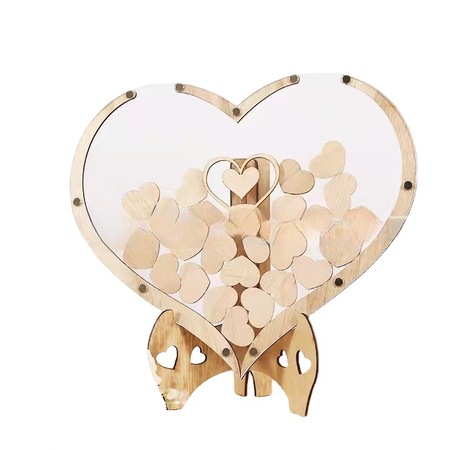 Carte pentru oaspeti, ornament nunta, model inima din lemn - eMAG.ro