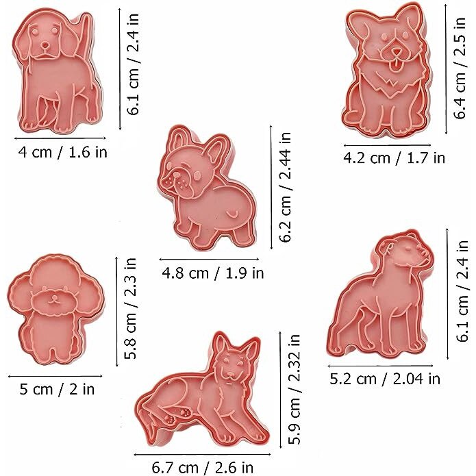 Set 6 forme de prajituri, Sunmostar, Model caine, Plastic - eMAG.ro