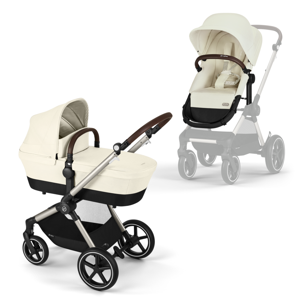 Детска количка 2 в 1 Cybex Gold EOS LUX Seashell Beige - eMAG.bg